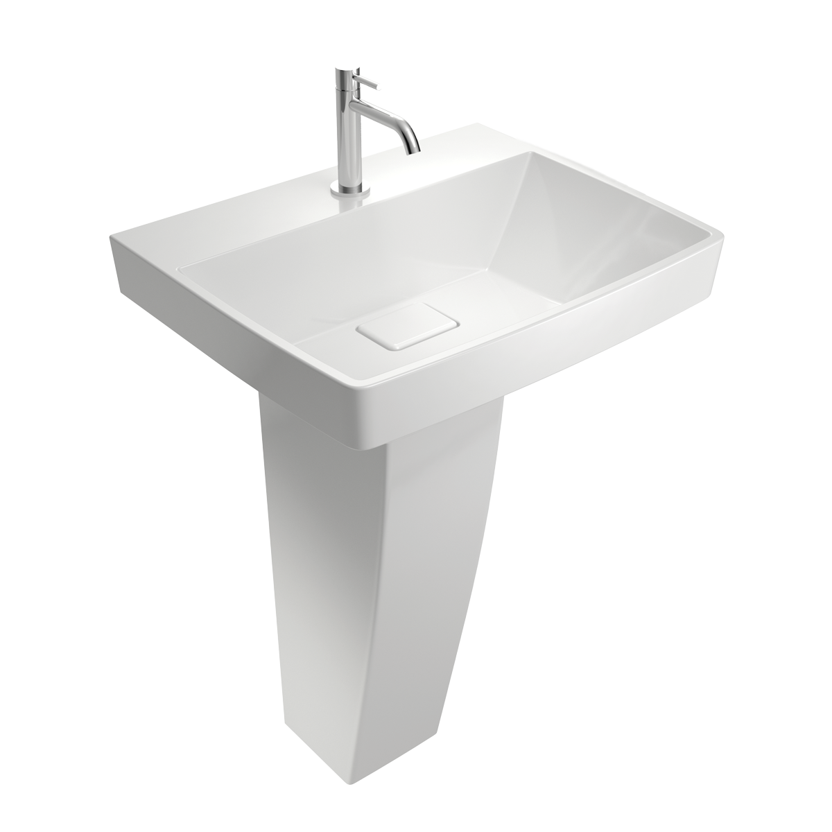 Over counter washbasin with pedestal - White Ville
